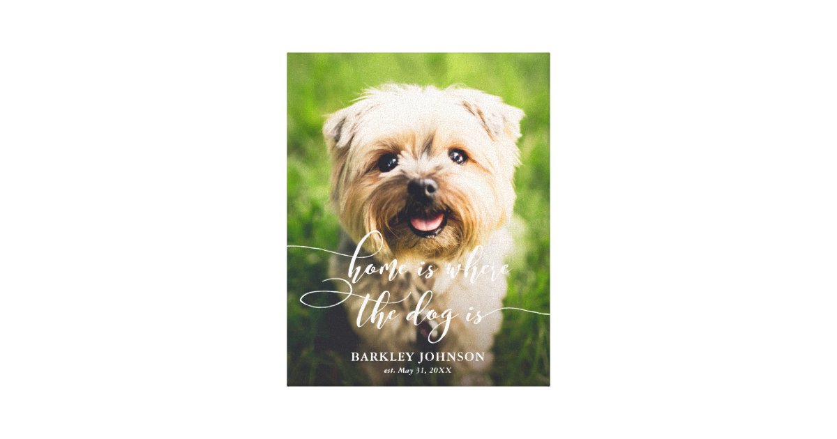 home-is-where-the-dog-is-custom-photo-canvas-art-zazzle