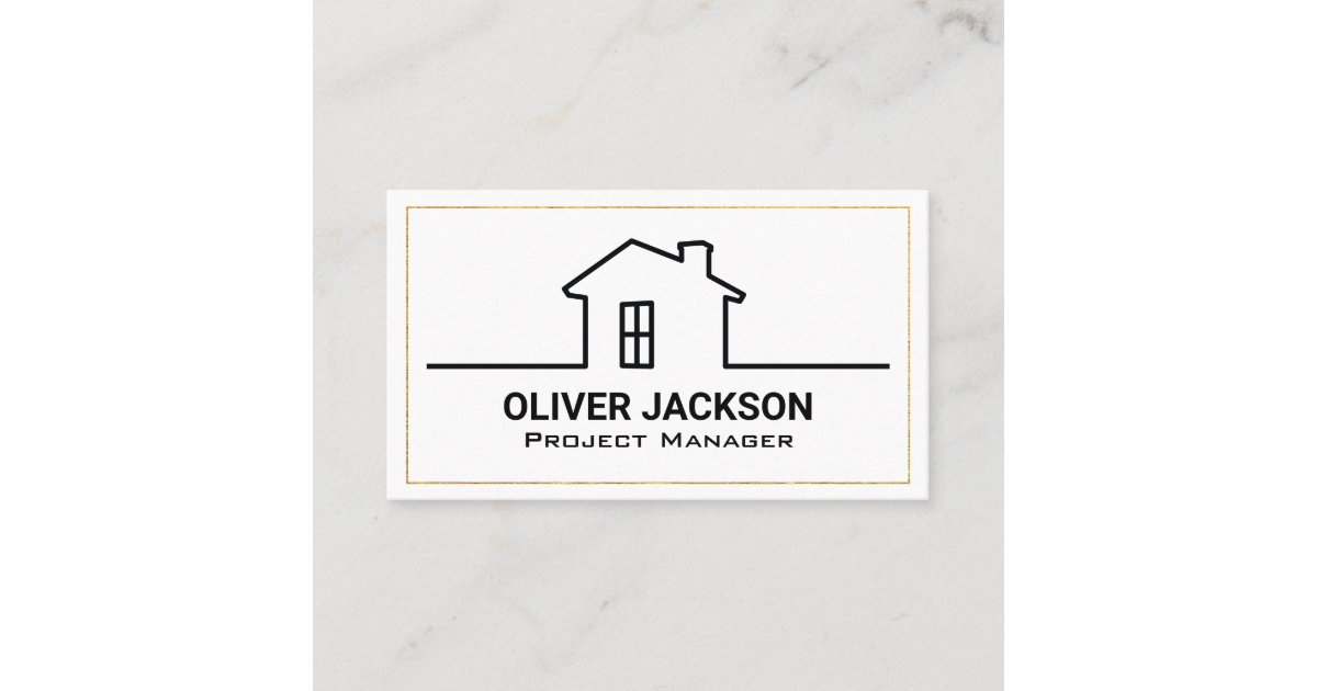 Home Line Drawing Illustration Business Card | Zazzle