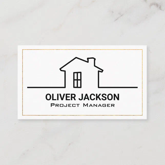 Home Line Drawing Illustration Business Card | Zazzle