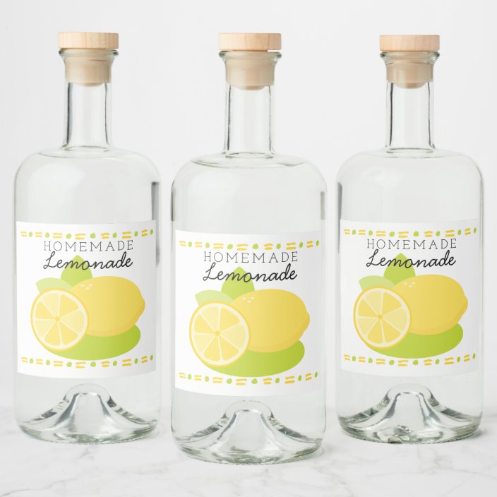 Home Made Lemonade Lemon Fruit Liquor Bottle Label | Zazzle.com