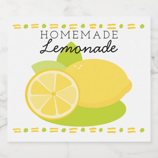 Home Made Lemonade Lemon Fruit Liquor Bottle Label | Zazzle