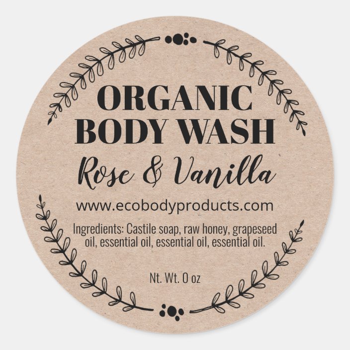 Home Made Organic Body Wash Soap Kraft Labels | Zazzle.com