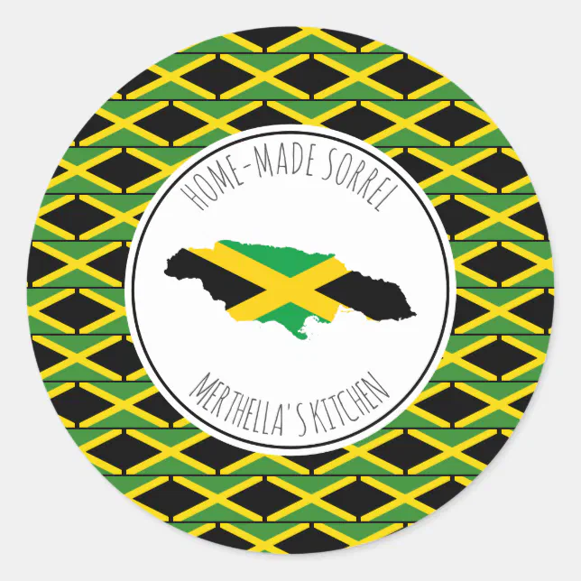 HOME-MADE SORREL Jamaica Flag Classic Round Sticker | Zazzle