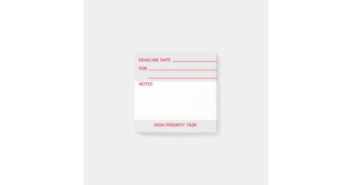 Home office employee high priority task reminder post-it notes | Zazzle