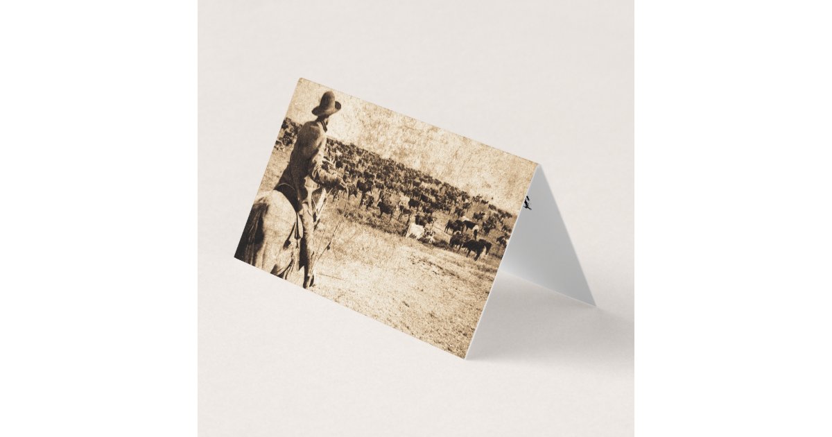 Home on the Range Vintage Cowboy Old West Business Card | Zazzle