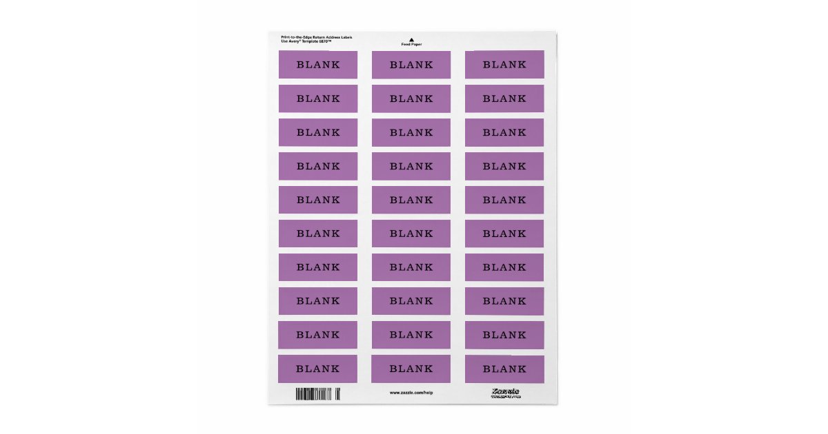 Home Organization Blank Purple Custom Labels | Zazzle