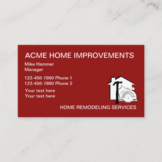 Home Remodeling Businesscards Business Card | Zazzle.com