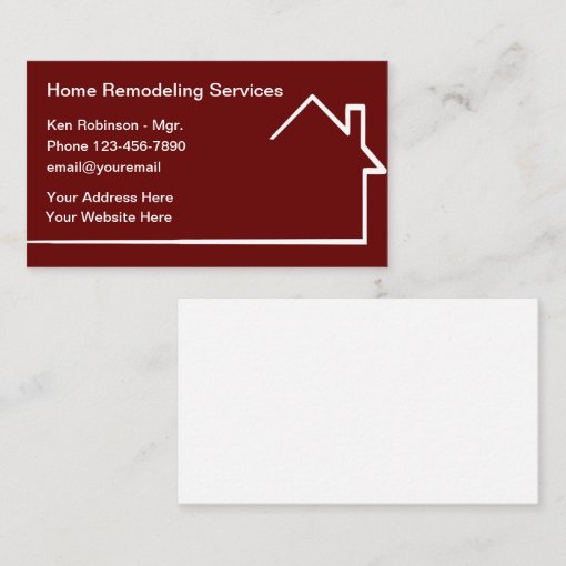 Home Remodeling Modern Business Cards | Zazzle