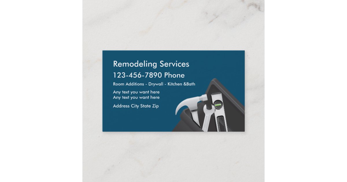 Home Remodeling Service Business Card | Zazzle.com