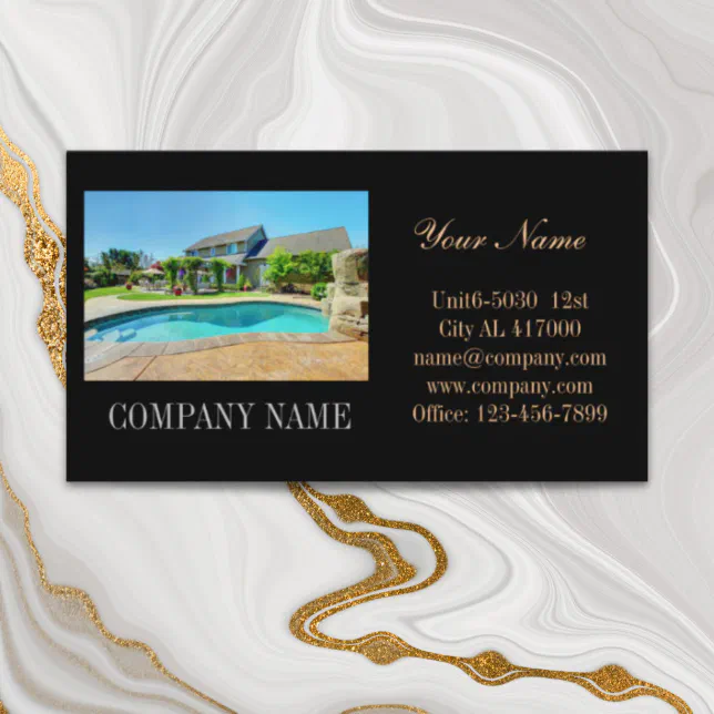 home renovation realtor pool maintenance business card | Zazzle