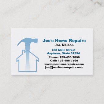 Home Repair/ Blue Business Card | Zazzle