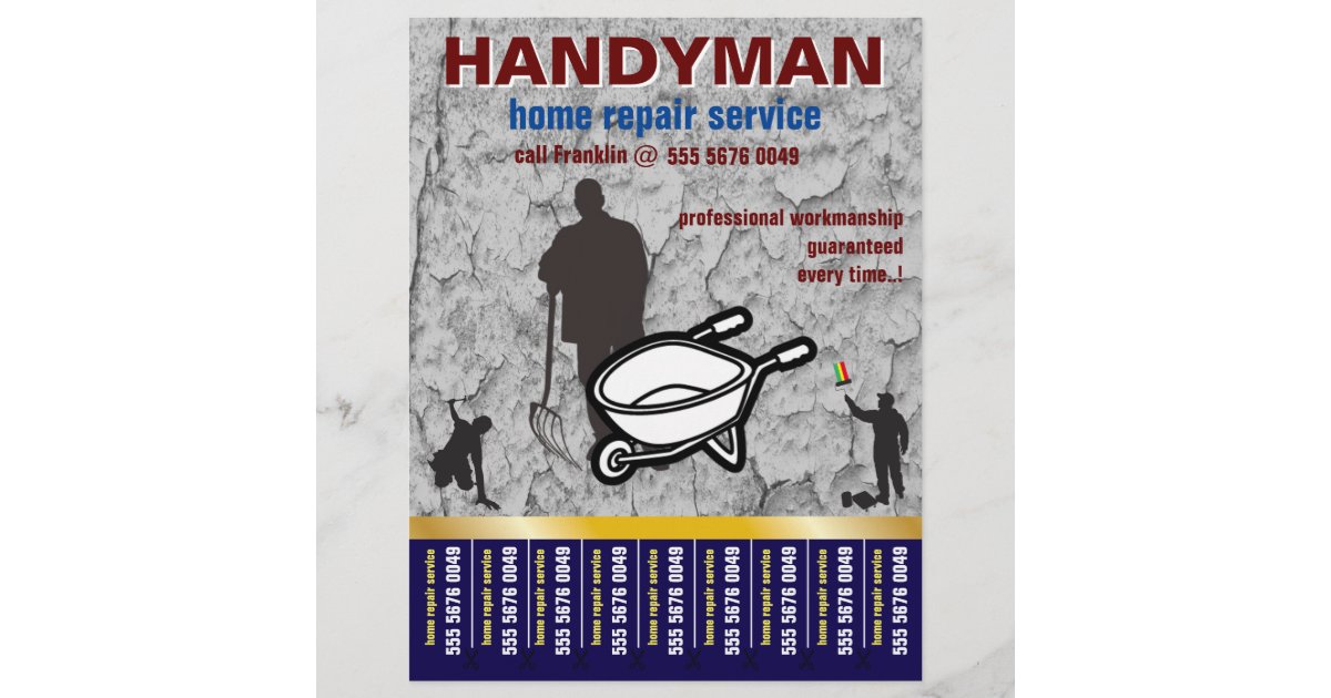 Home Repair Handyman Service Small Business Flyer | Zazzle