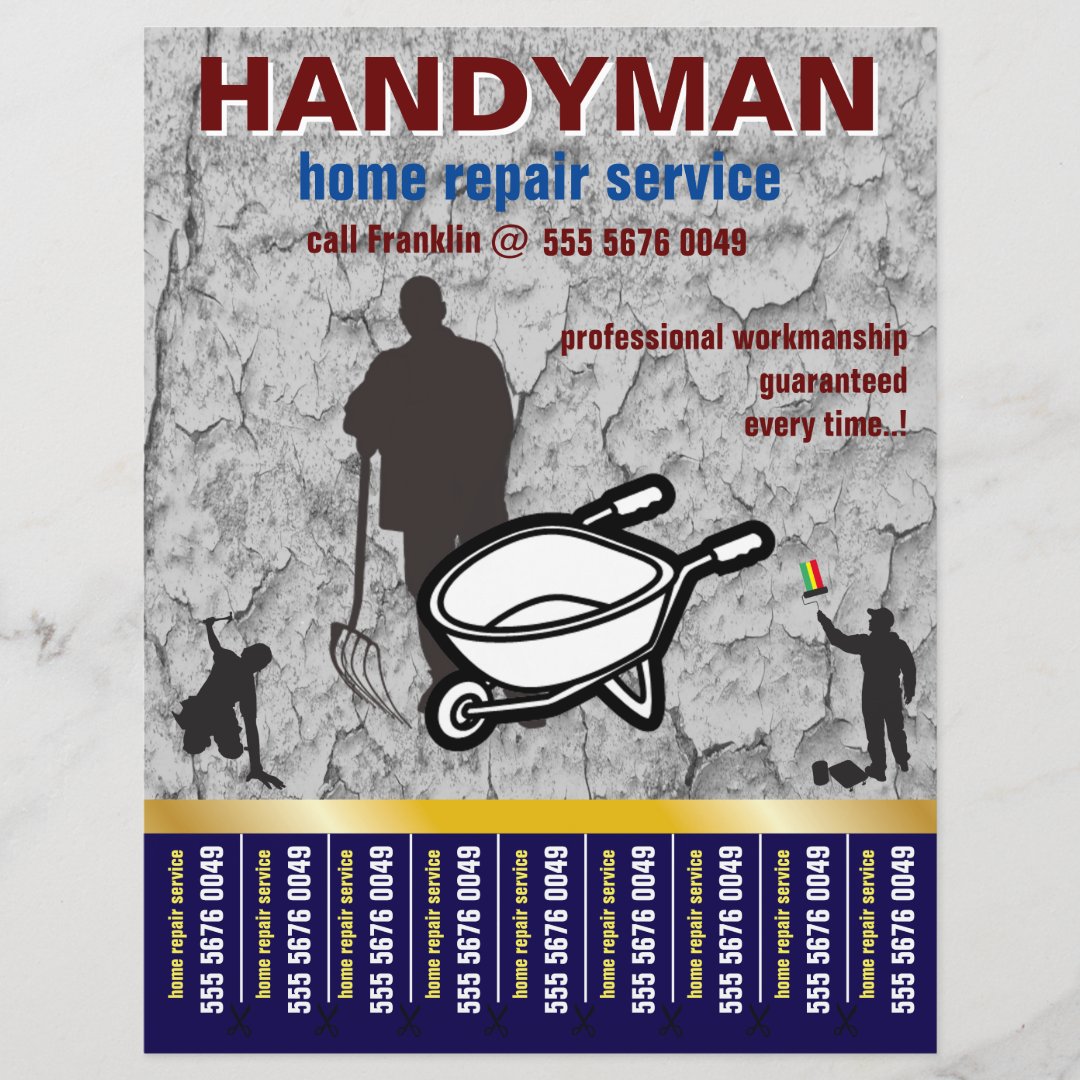 Home Repair Handyman Service Small Business Flyer | Zazzle