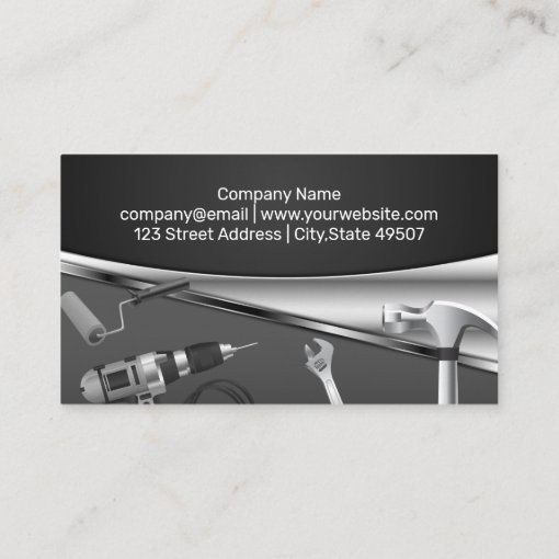 Home Repair Logo Construction Power Tools Business Card | Zazzle