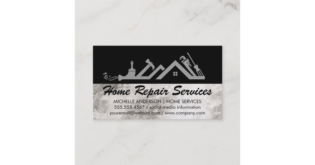 Home Repair Maintenance Building Services Business Card | Zazzle