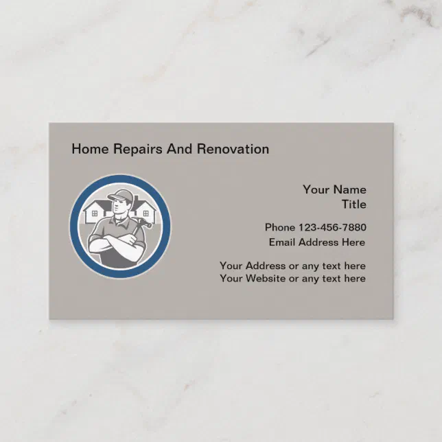 Home Repairs And Renovation Business Card | Zazzle