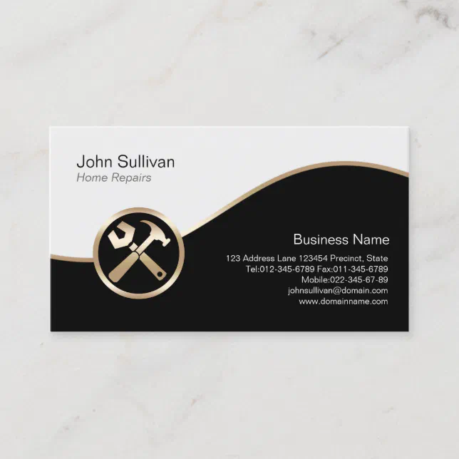 Home Repairs Business Card Handyman Tools Icon | Zazzle