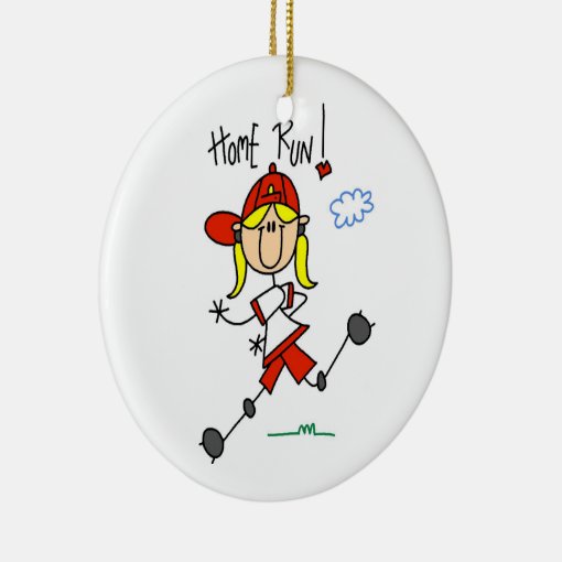 Home Run Girls Softball T-shirts and Gifts Ceramic Ornament | Zazzle
