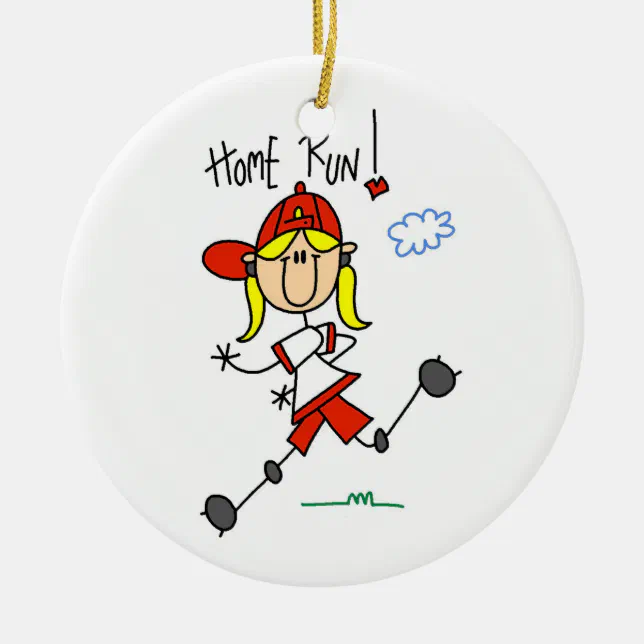 Home Run Girls Softball T-shirts and Gifts Ceramic Ornament | Zazzle