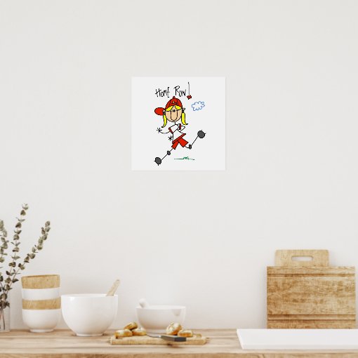 Home Run Girls Softball T-shirts and Gifts Poster | Zazzle