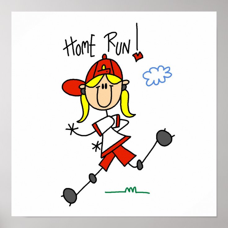 Home Run Girls Softball T-shirts and Gifts Poster | Zazzle