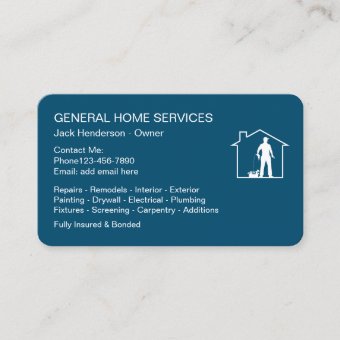 Home Services Handyman Business Card | Zazzle