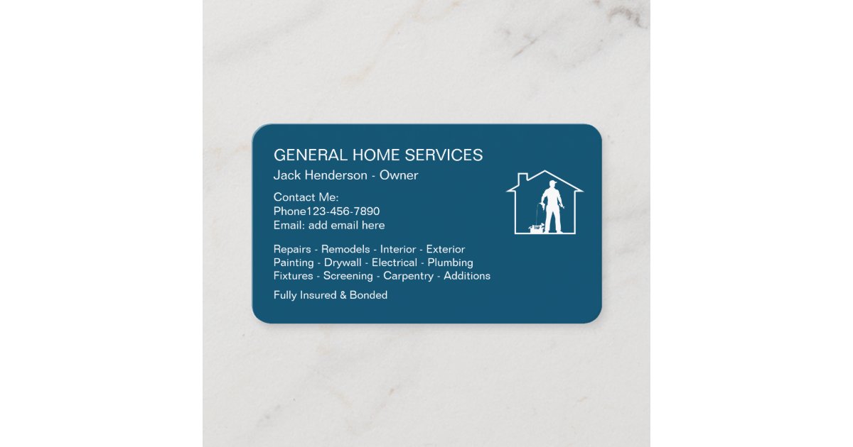 Home Services Handyman Business Card | Zazzle