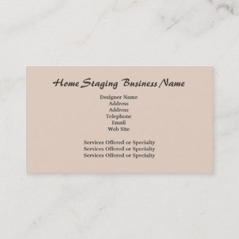 Home Staging Business Card | Zazzle