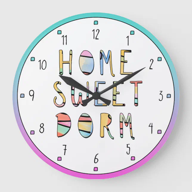 Home Sweet Dorm Large Clock | Zazzle
