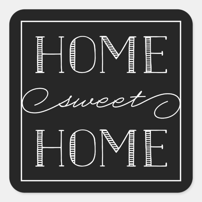 Home Sweet Home Black | Stationery Party Stickers | Zazzle.com