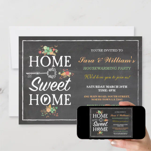 Home Sweet Home Housewarming New Home Invitation | Zazzle