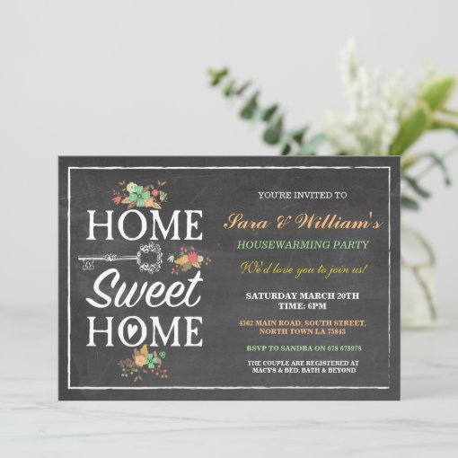 Home Sweet Home Housewarming New Home Invitation | Zazzle