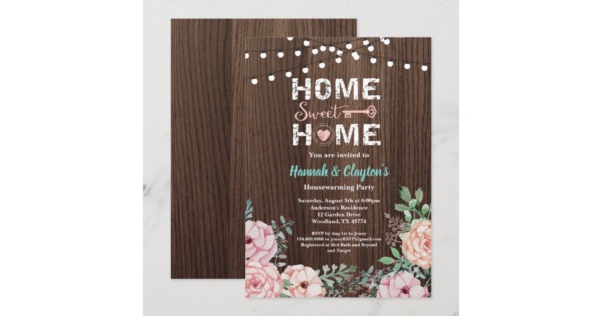 Home sweet home housewarming party invitation | Zazzle