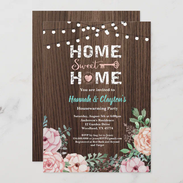 Home sweet home housewarming party invitation | Zazzle