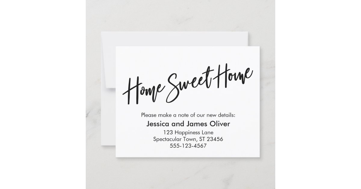 Home Sweet Home Modern Handwriting Announcement | Zazzle