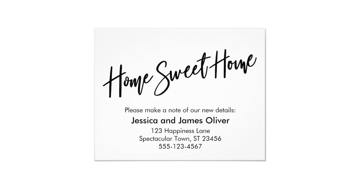 Home Sweet Home Modern Handwriting Announcement | Zazzle.com