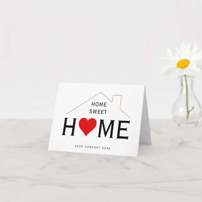 Home Sweet Home Real Estate New Homeowner Card | Zazzle