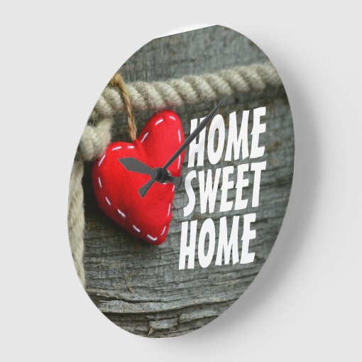 HOME SWEET HOME RUSTIC Wall Clock | Zazzle