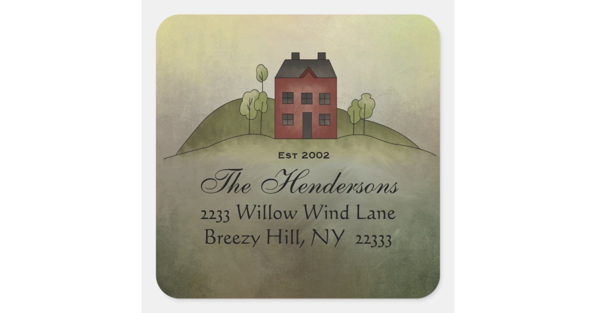 Home Sweet Home Square Address Sticker | Zazzle
