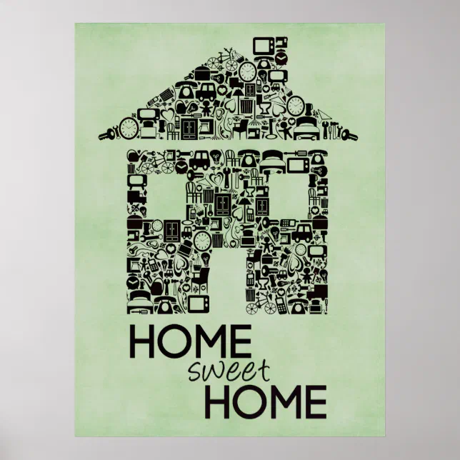 Home Sweet Home Wall Art Canvas Poster | Zazzle