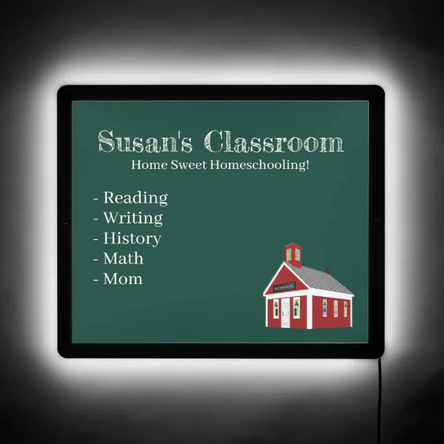 Home Sweet Homeschooling Schoolhouse Chalkboard LED Sign | Zazzle