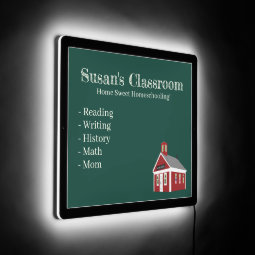 Home Sweet Homeschooling Schoolhouse Chalkboard LED Sign | Zazzle