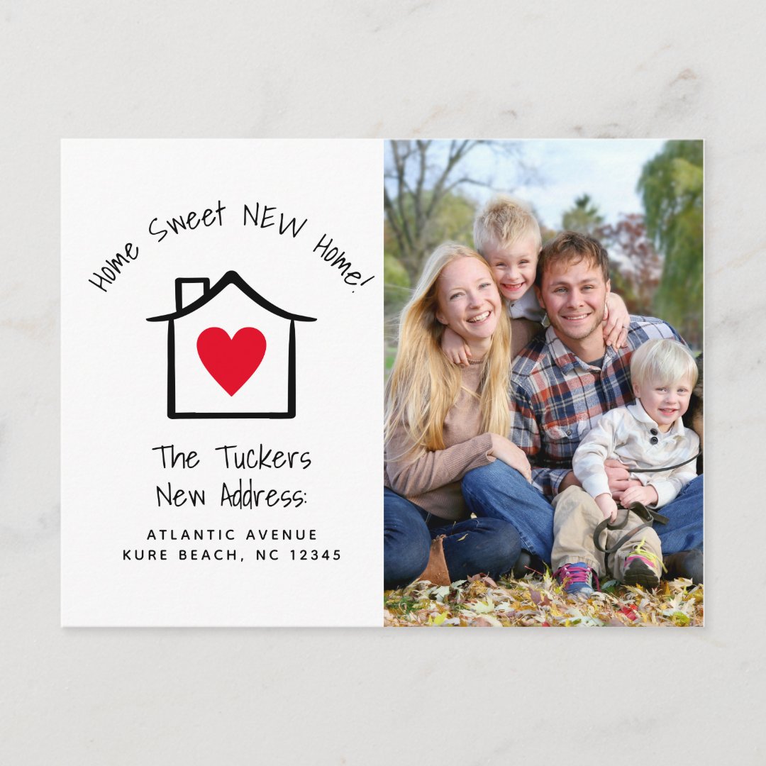 Home Sweet New Home Photo Moving Announcement Postcard | Zazzle