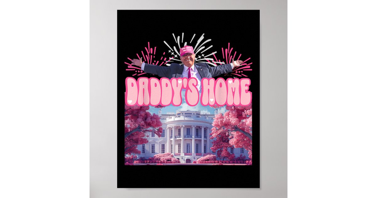 Home Trump 2024 Shirt Happy July 4th Firework Pink Poster | Zazzle