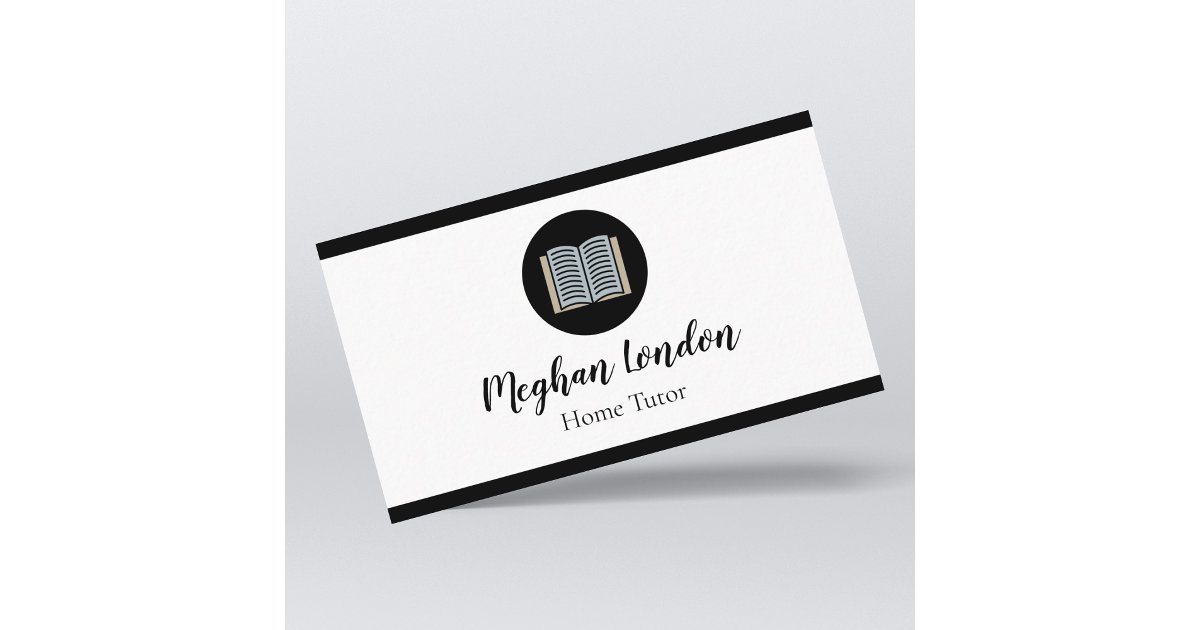 Home Tutor Teacher & Educator Minimalistic Simple Business Card | Zazzle