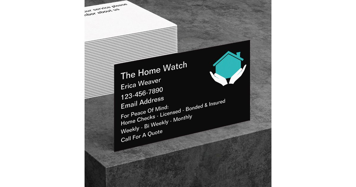 Home Watch Services Business Card Design | Zazzle