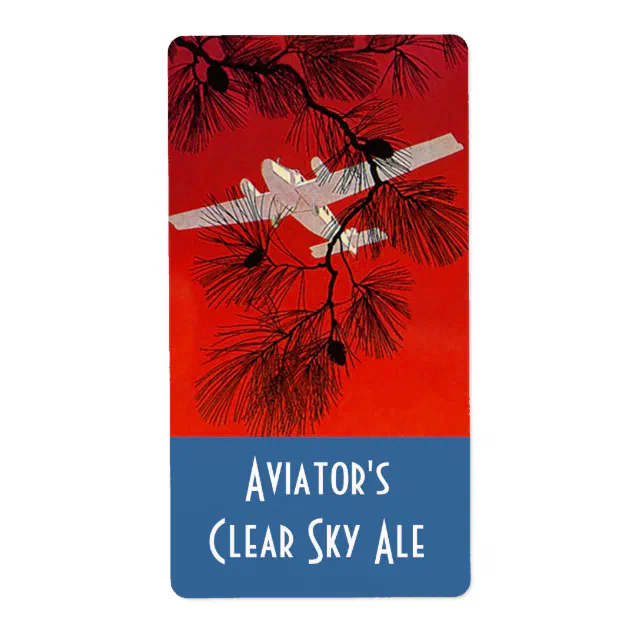 Homebrewing Beer Bottle Label Aviators Airplane | Zazzle