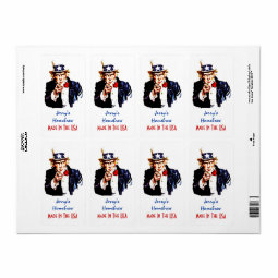 Homebrewing Beer Labels Uncle Sam Made in the USA | Zazzle