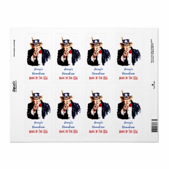 Homebrewing Beer Labels Uncle Sam Made in the USA | Zazzle