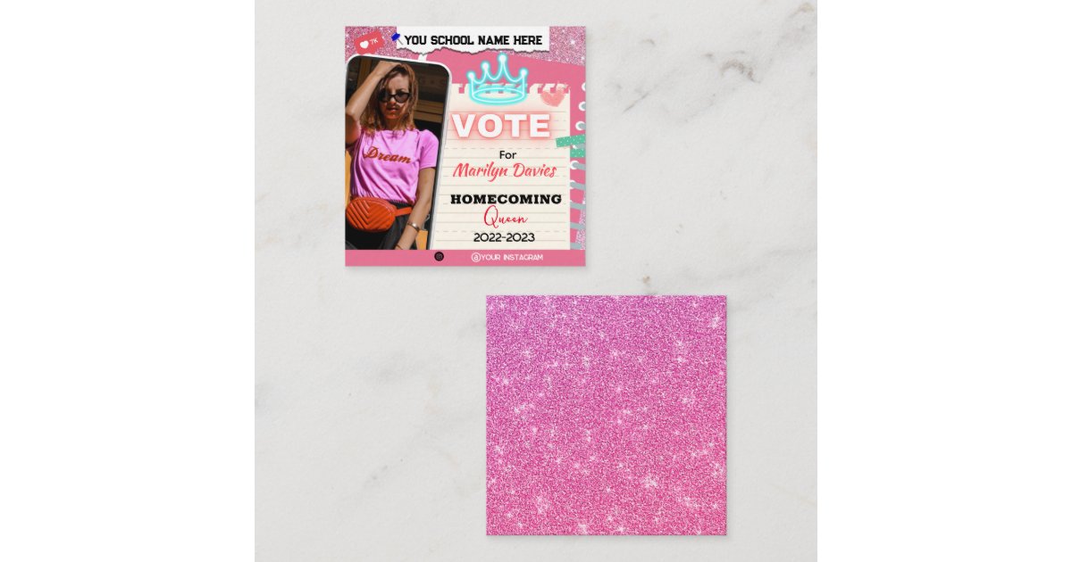 Homecoming Queen Campaign Flyer Enclosure Card | Zazzle